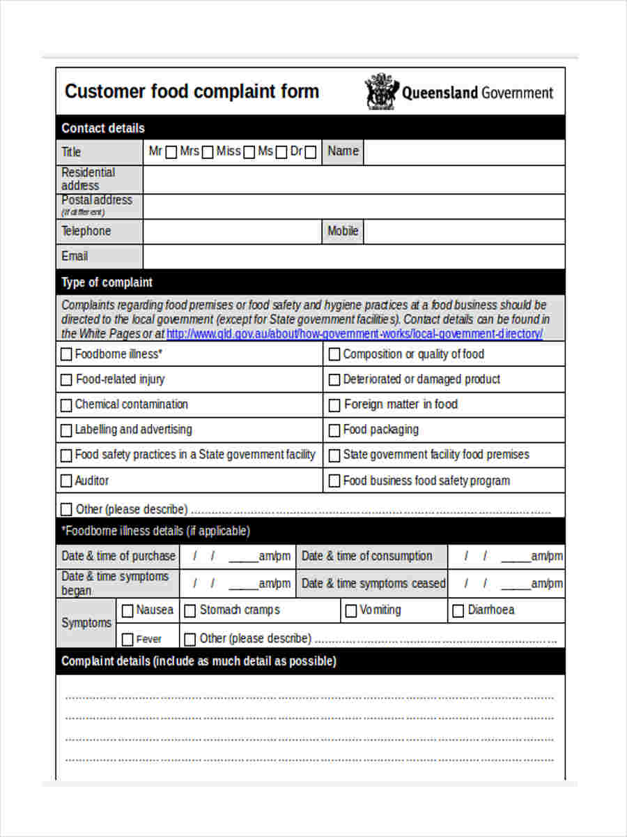 FREE 10+ Forms for Business Complaints in PDF