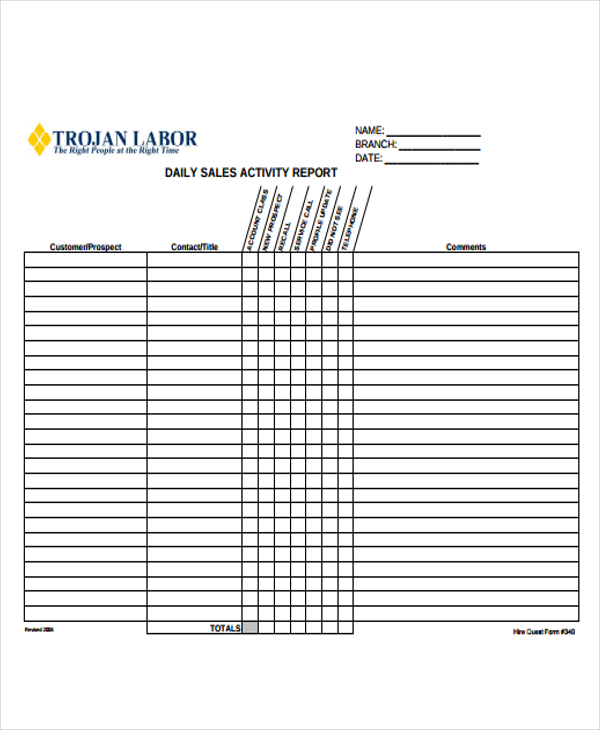 FREE 18 Sample Sales Report Forms In PDF MS Word