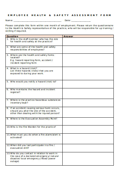 FREE 9+ Employee Health Forms in PDF | Ms Word