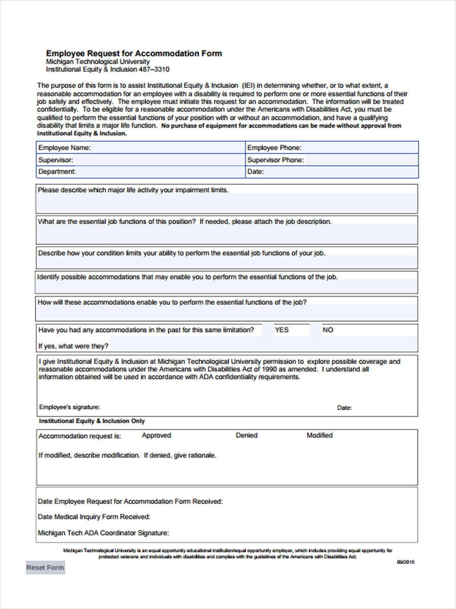 FREE 49+ Sample Employee Request Forms in PDF | MS Word | Excel