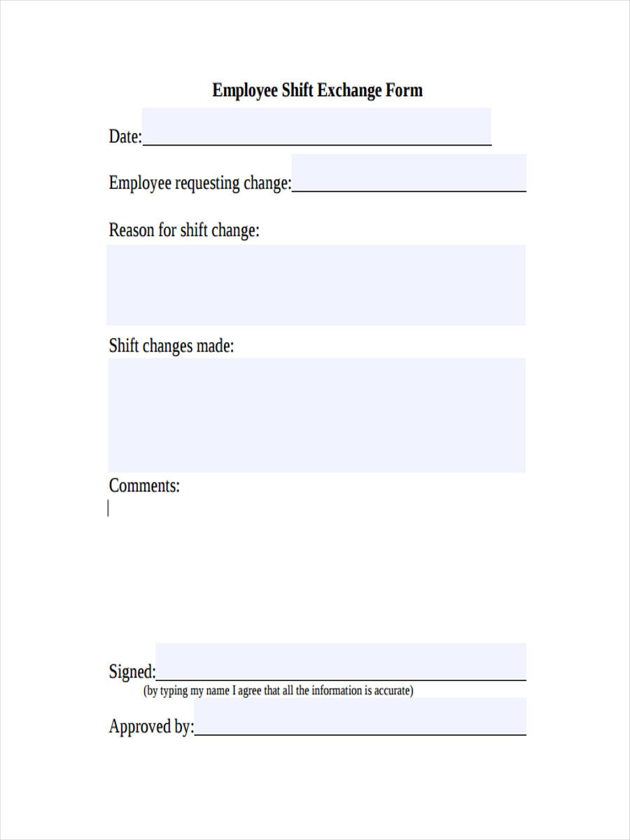 FREE 6 Shift Change Forms In PDF Ms Word