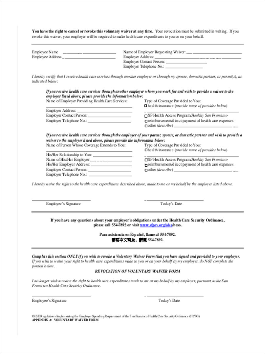 FREE 9+ Health Waiver Forms in PDF | Ms Word