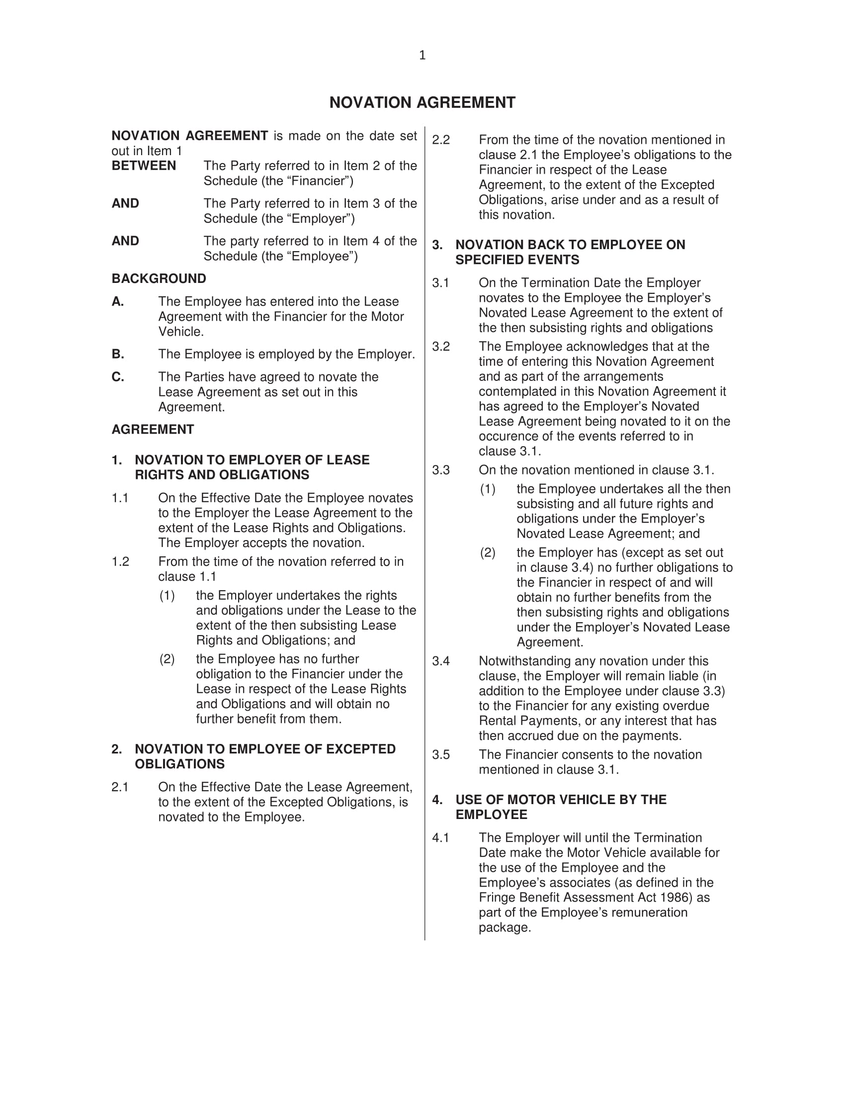 FREE 7+ Novation Agreement versus Assignment Agreements in MS Word ...