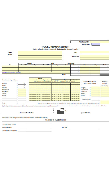 FREE 11+ Travel Reimbursement Form Samples, PDF, MS Word, Google Docs, Excel