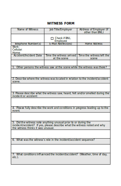FREE 17+ Witness Statement Forms in PDF | Ms Word