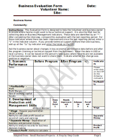 FREE 10+ Business Evaluation Forms in PDF | MS Word