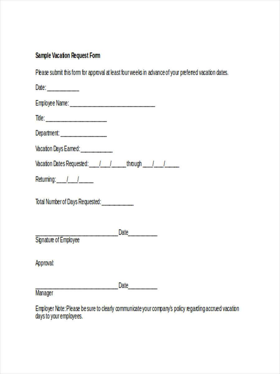 FREE 49+ Sample Employee Request Forms in PDF | MS Word | Excel