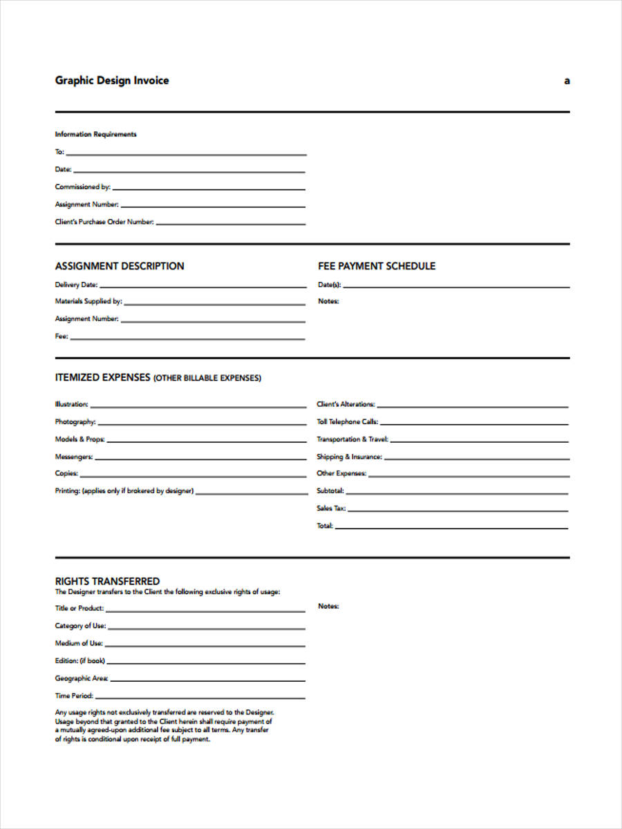 FREE 4+ Graphic Design Invoice Forms in PDF | MS Word