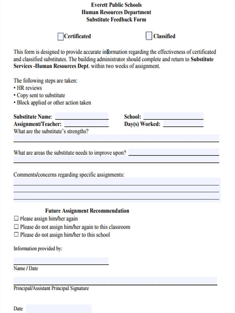 FREE 5+ Sample HR Feedback Forms in PDF | MS Word