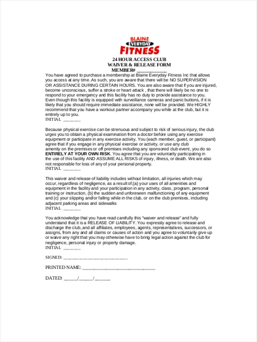 FREE 9+ Health Waiver Forms in PDF | Ms Word