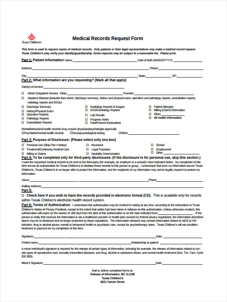 FREE 13+ Health Record Form Samples, PDF, MS Word, Google Docs