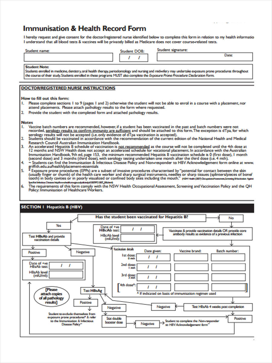 FREE 13+ Health Record Form Samples, PDF, MS Word, Google Docs