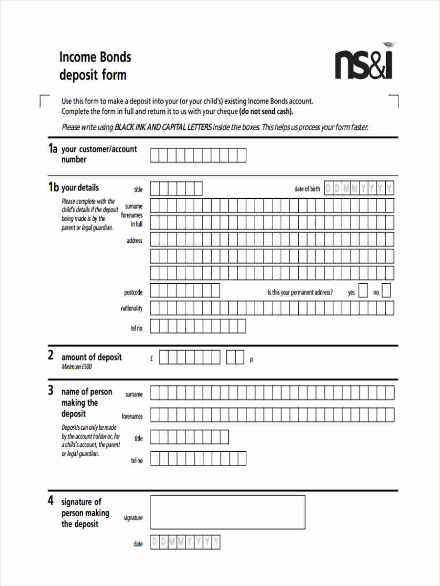 FREE 32+ Deposit Forms in PDF | MS Word