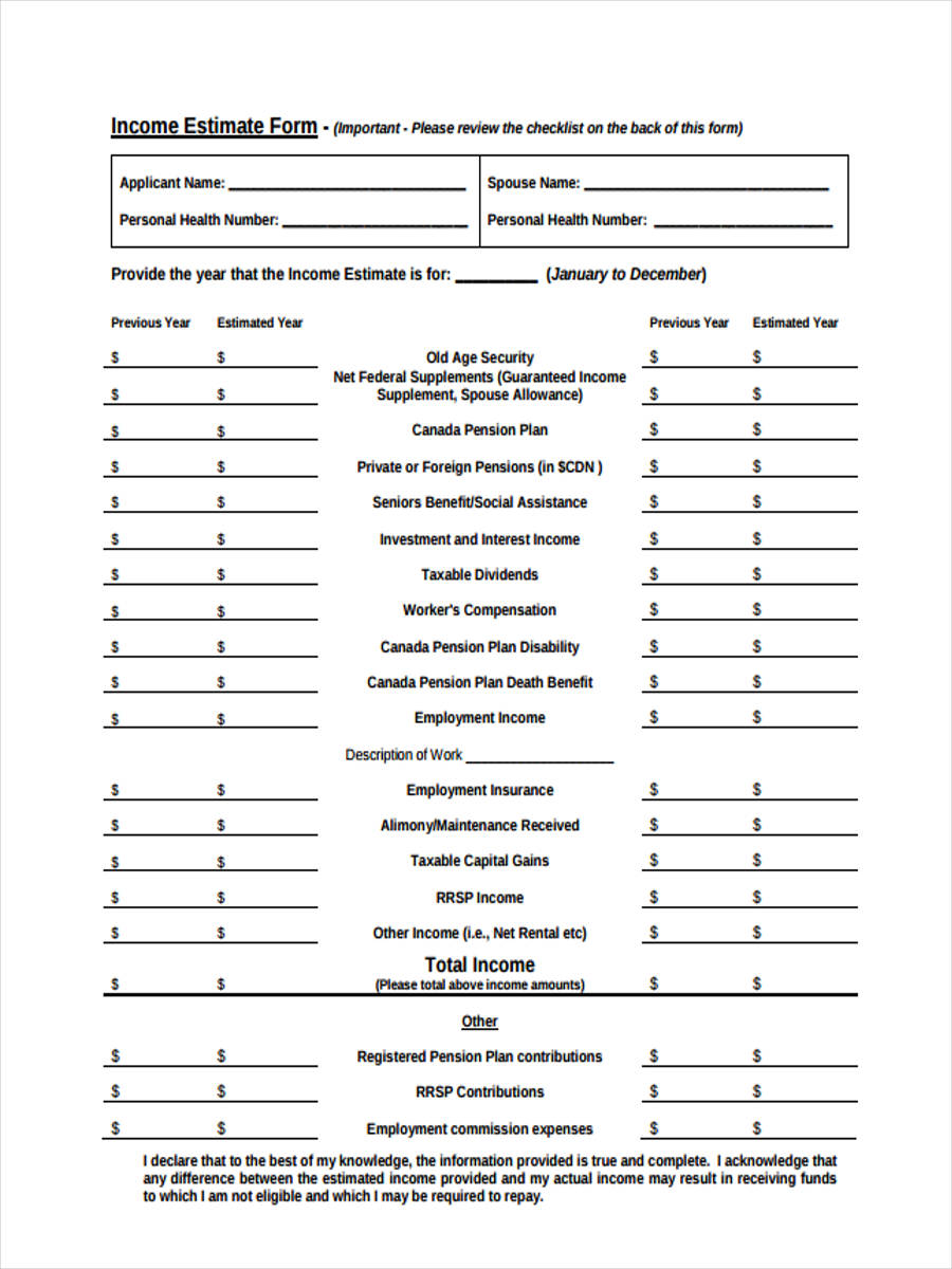 FREE 39+ Estimate Forms in PDF | Ms Word