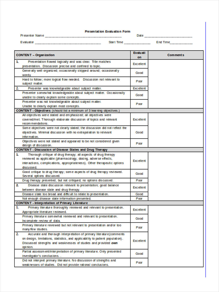 FREE 14 Interview Evaluation Forms In MS Word PDF Excel
