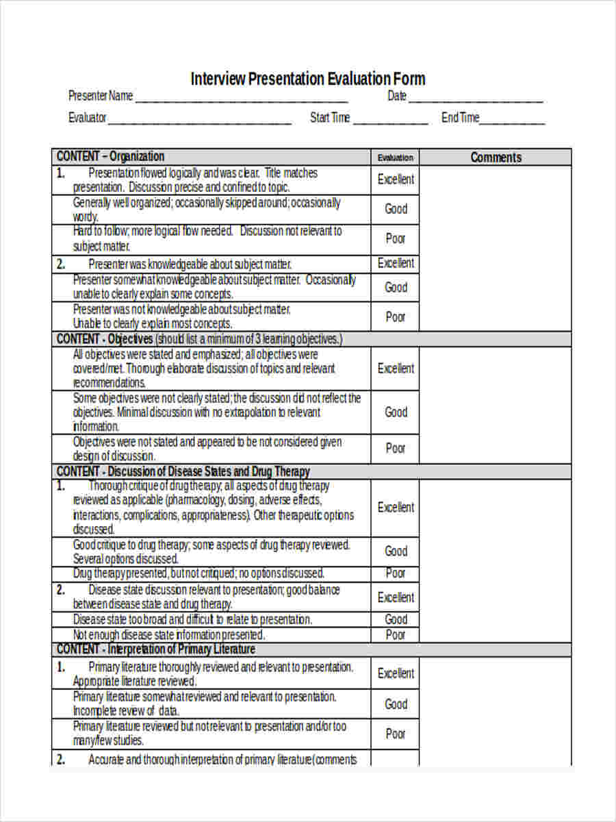 FREE 17 Interview Feedback Forms In PDF