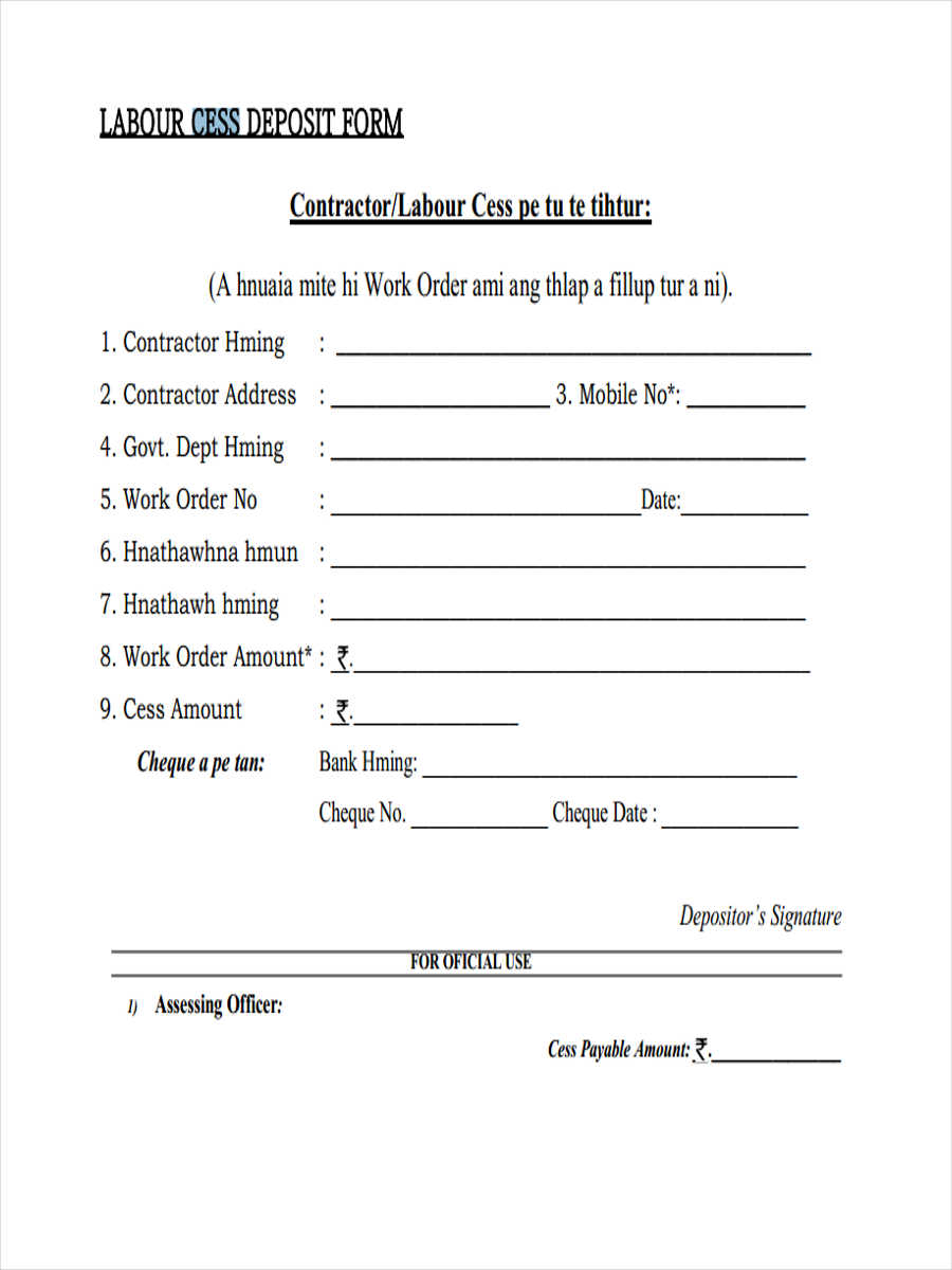 FREE 32+ Deposit Forms in PDF | MS Word