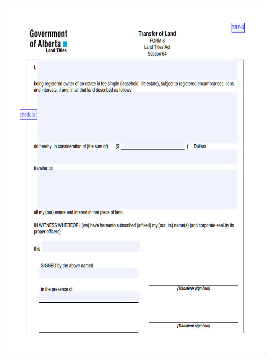 FREE 10+ Land Transfer Form Samples, PDF, MS Word, Google Docs