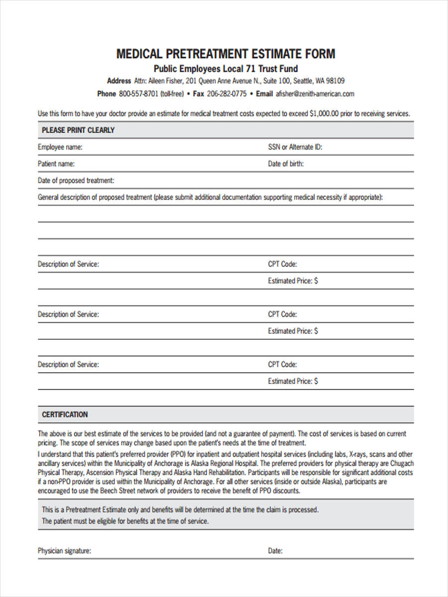 FREE 39+ Estimate Forms in PDF | Ms Word