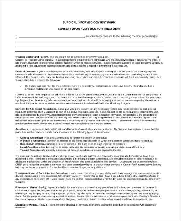FREE 22+ Medical Consent Forms in PDF | Ms Word