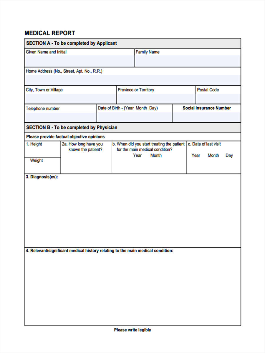 FREE 6 Sample Medical Report Forms In MS Word PDF