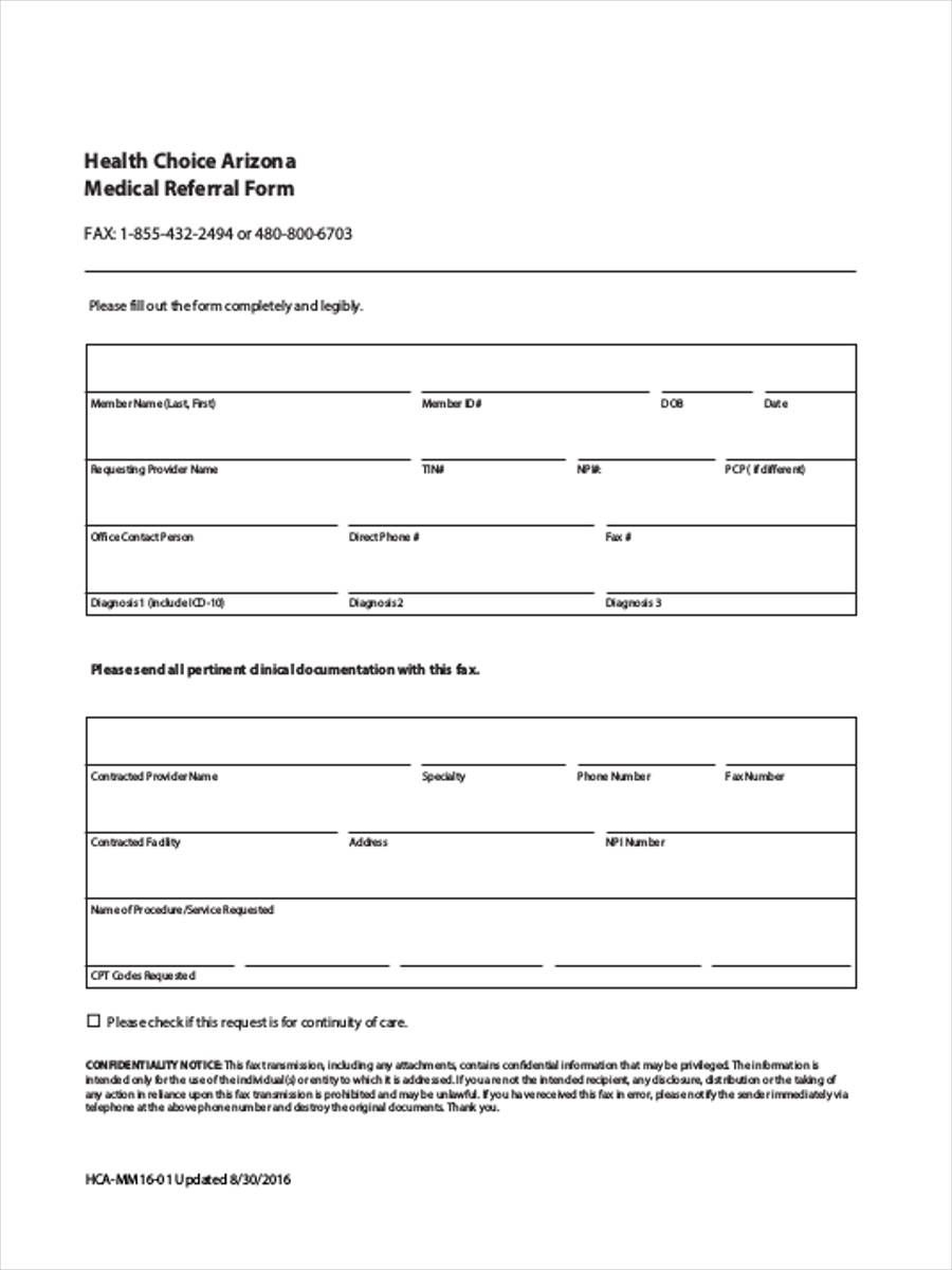Medical Referral Form Template Free