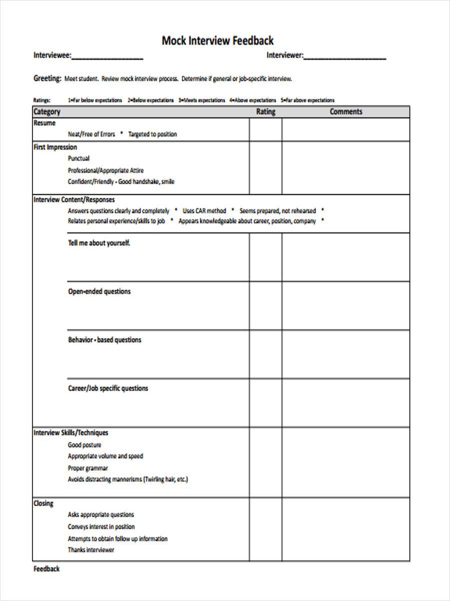 FREE 41+ Interview Form Samples, PDF, MS Word, Google Docs, Excel