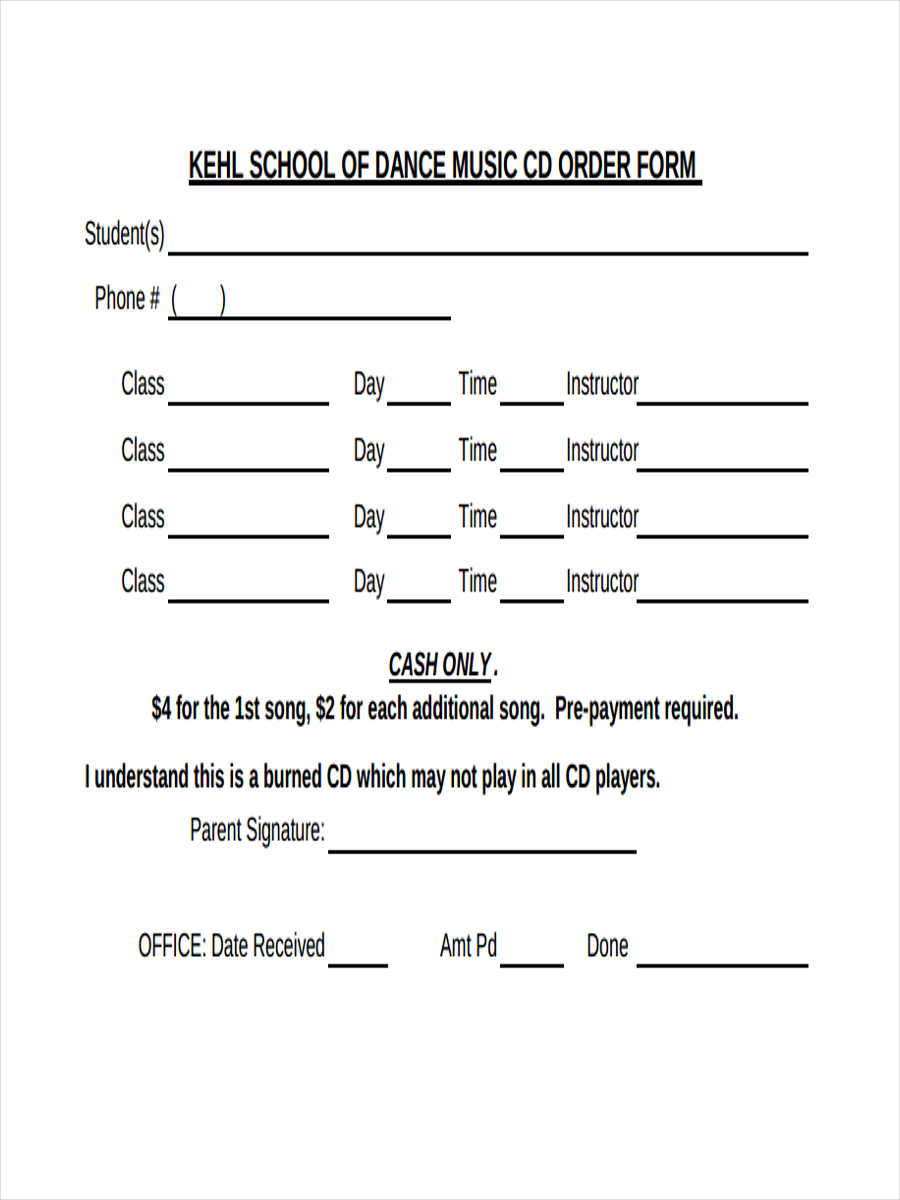 FREE 10+ Sample CD Order Forms in MS Word | PDF | Excel