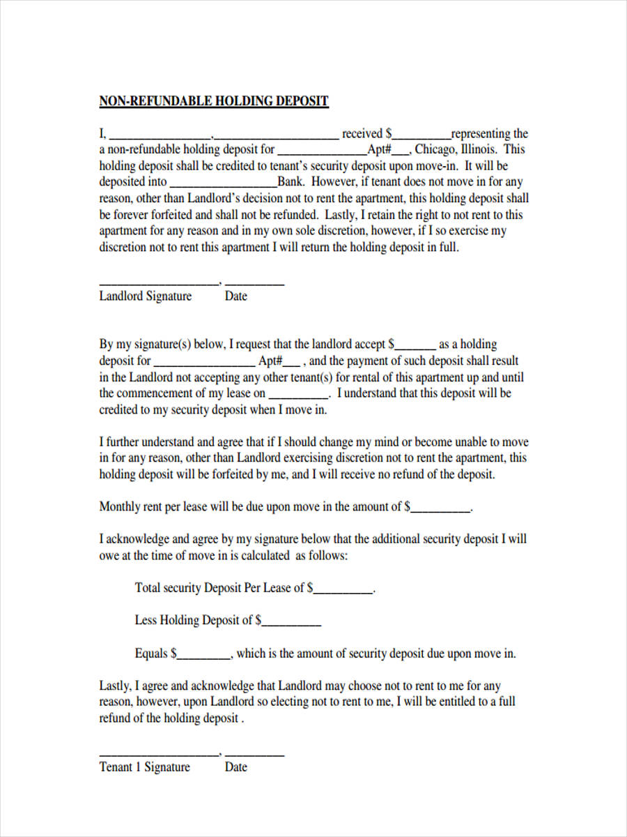 FREE 6 Rental Deposit Forms In PDF