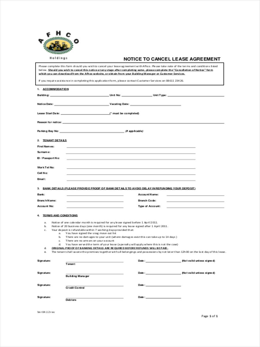 FREE 33 Lease Forms In PDF Ms Word