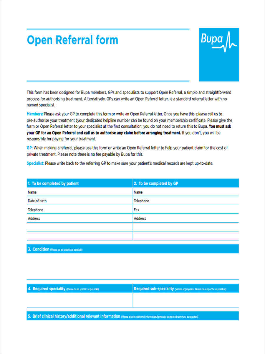 FREE 7+ Medical Referral Forms in PDF | MS Word