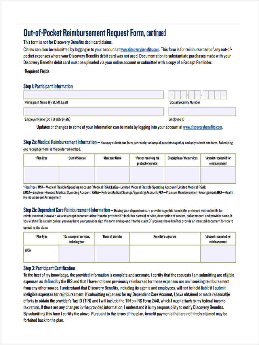 FREE 9+ Sample Request for Reimbursement Forms in MS Word | PDF | Excel