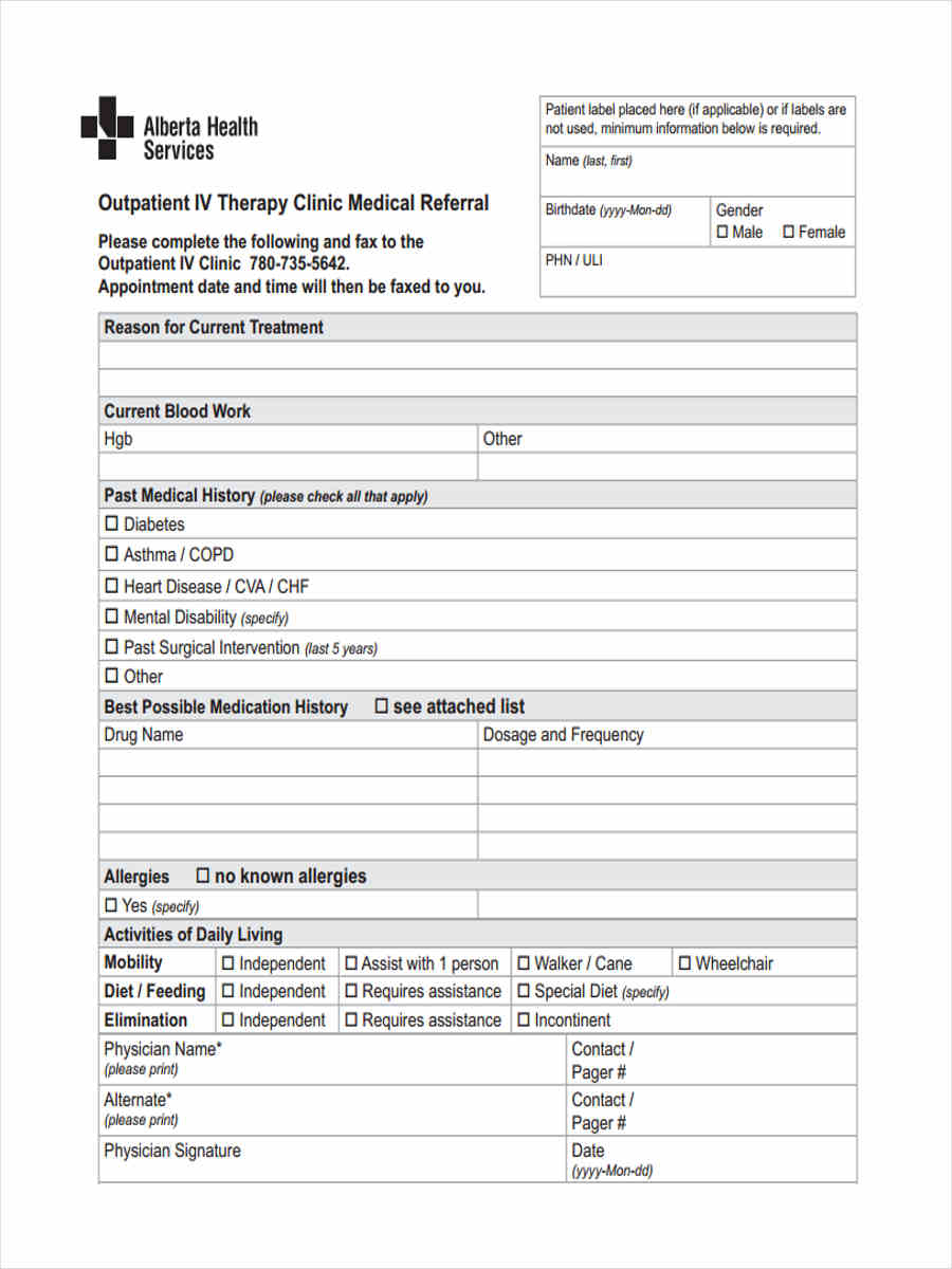 FREE 7+ Medical Referral Forms in PDF | MS Word