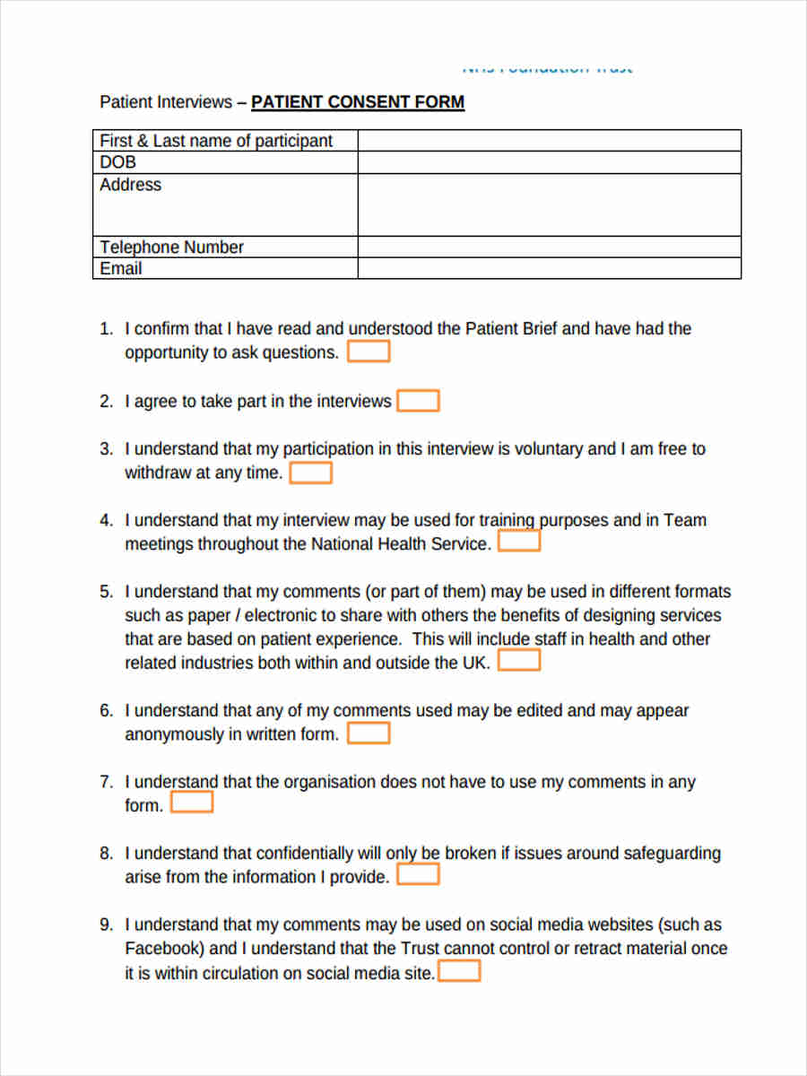 FREE 34+ Consent Form Formats in PDF | MS Word | Excel
