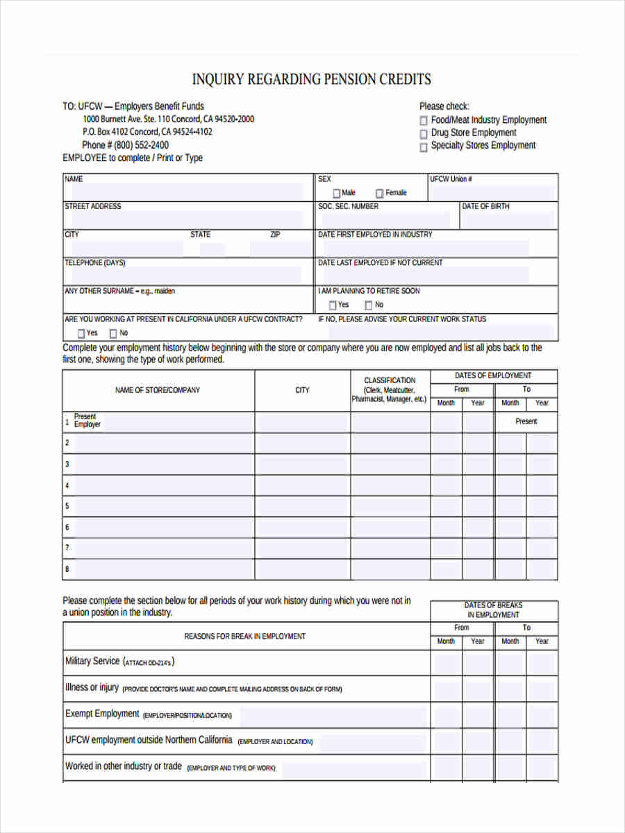 FREE 6+ Sample Credit Inquiry Forms in MS Word | PDF