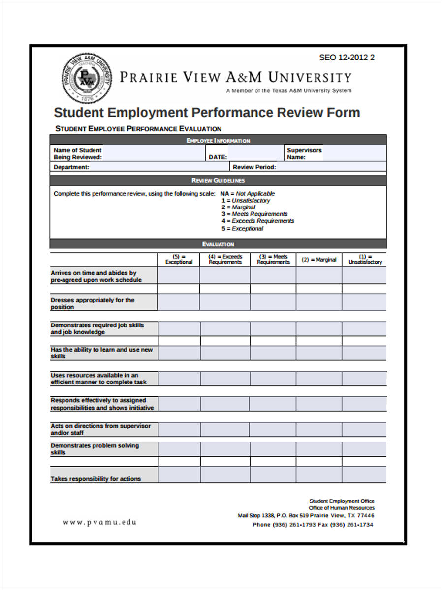 FREE 30+ Performance Review Form Samples, PDF, MS Word, Google Docs