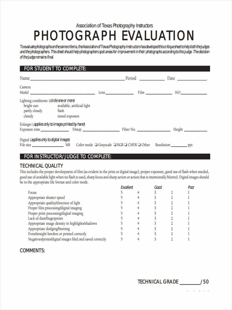 FREE 6+ Photography Feedback Forms in PDF