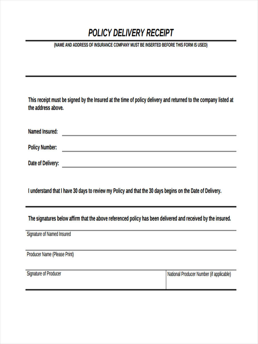 FREE 10+ Delivery Receipt Form Samples, PDF, MS Word, Google Docs