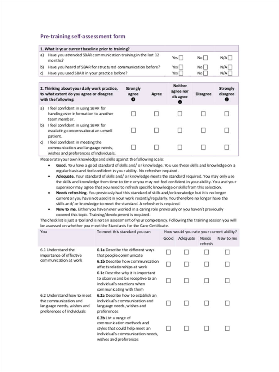 FREE 6 Training Needs Assessment Forms In PDF