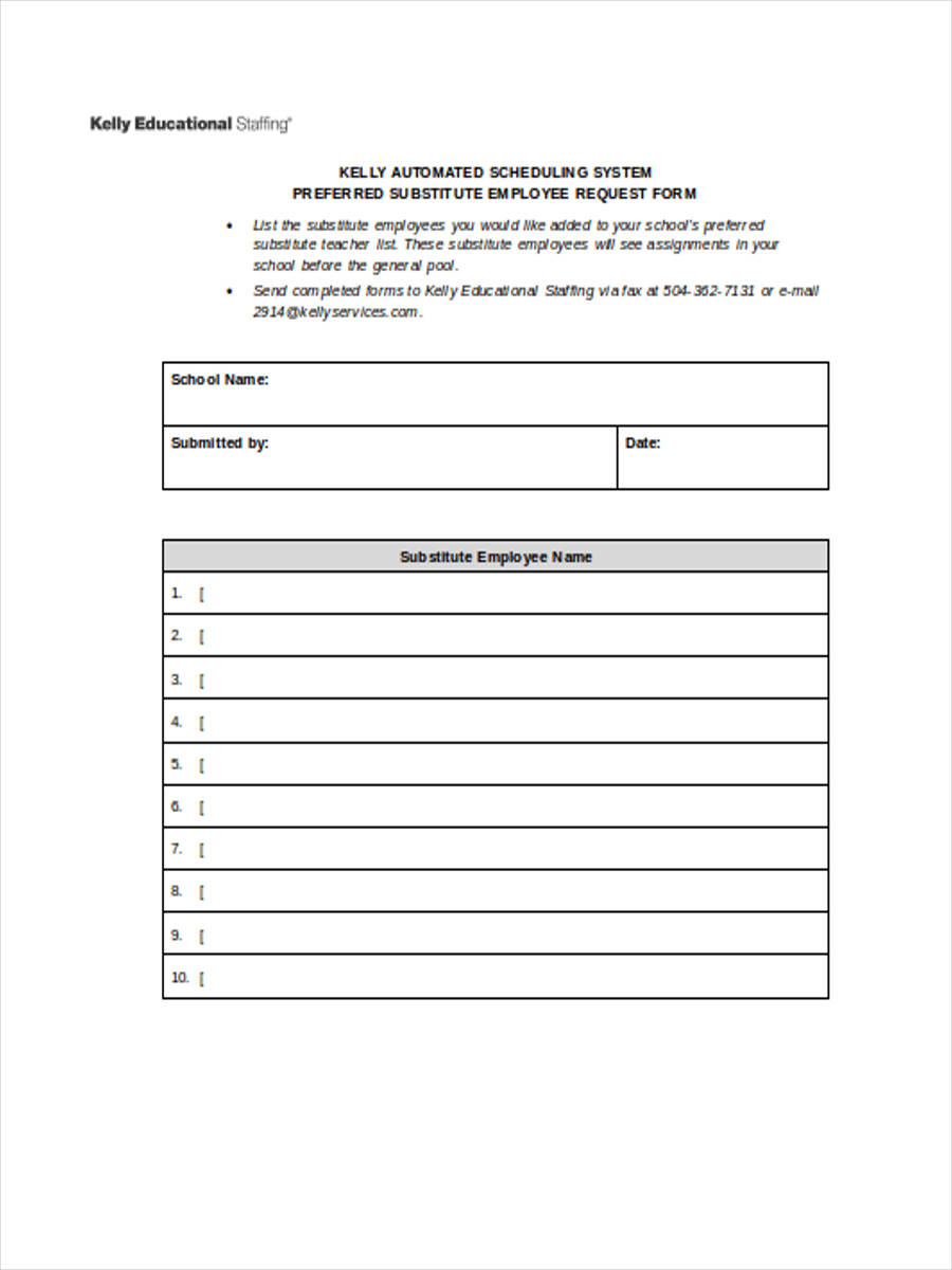FREE 49+ Sample Employee Request Forms in PDF | MS Word | Excel