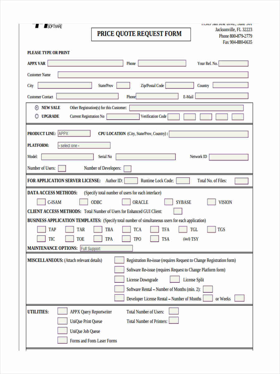 FREE 10+ Price Quote Forms in MS Word | PDF | Excel