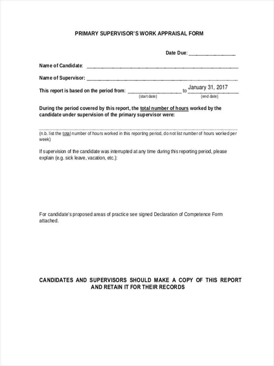 FREE 7+ Work Appraisal Form in PDF | MS Word