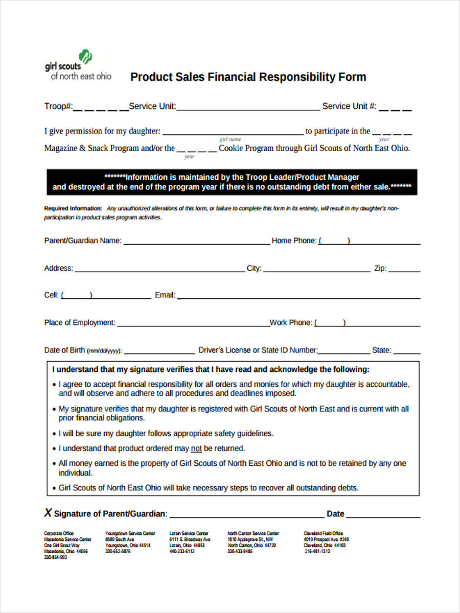 FREE 8+ Financial Responsibility Forms in PDF | Ms Word | Excel