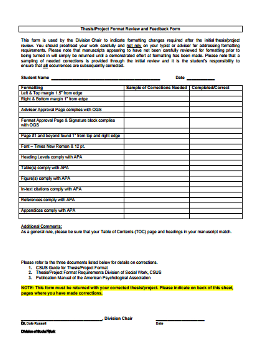 FREE 8+ Project Review Forms in PDF | Ms Word