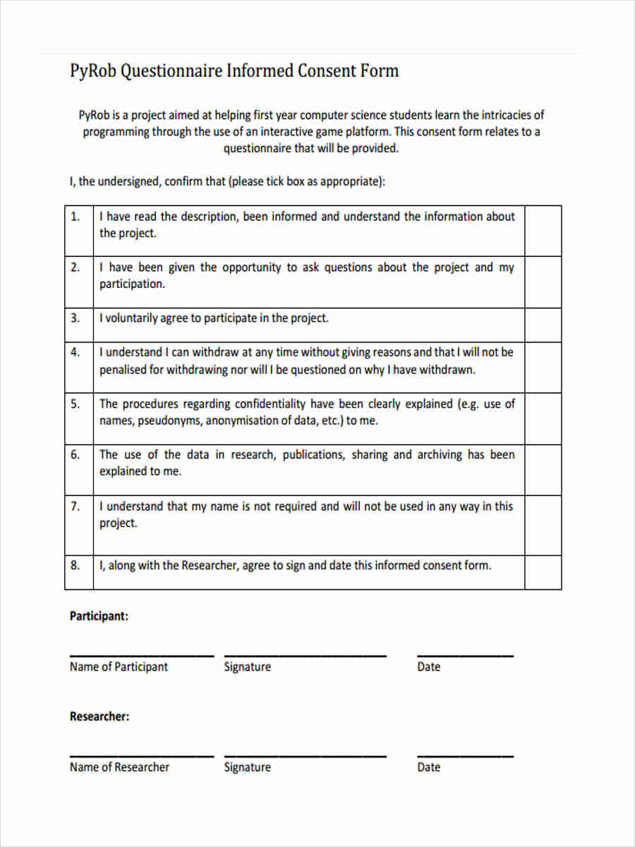 FREE 34+ Consent Form Formats in PDF | MS Word | Excel