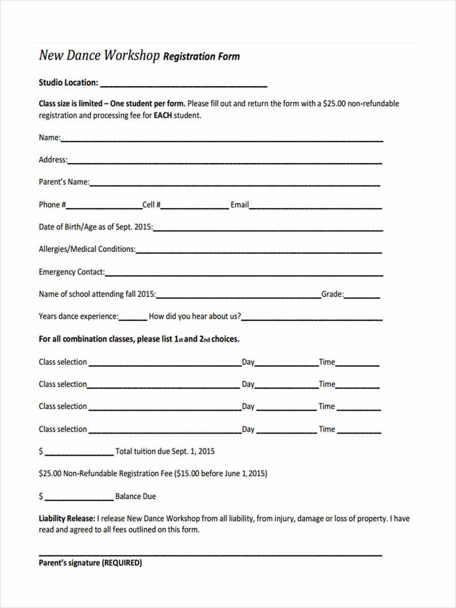 FREE 10+ Sample Workshop Registration Forms in MS Word | PDF