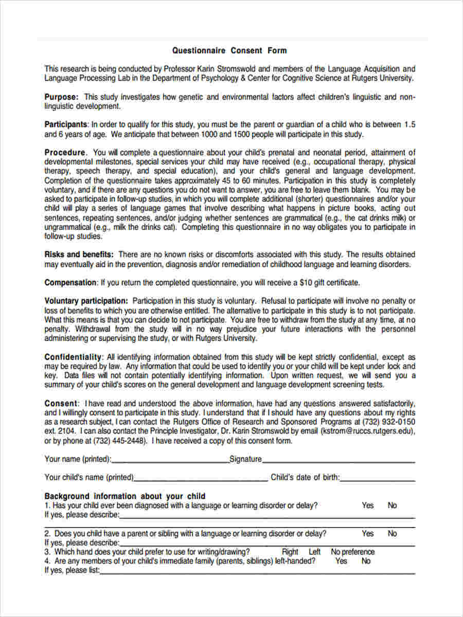 FREE 34+ Consent Form Formats in PDF | MS Word | Excel