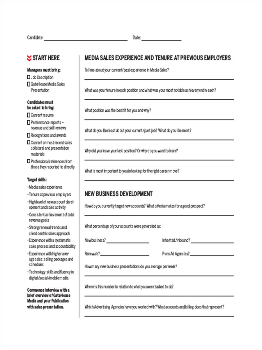 FREE 20 Interview Feedback Form Examples In PDF MS Word