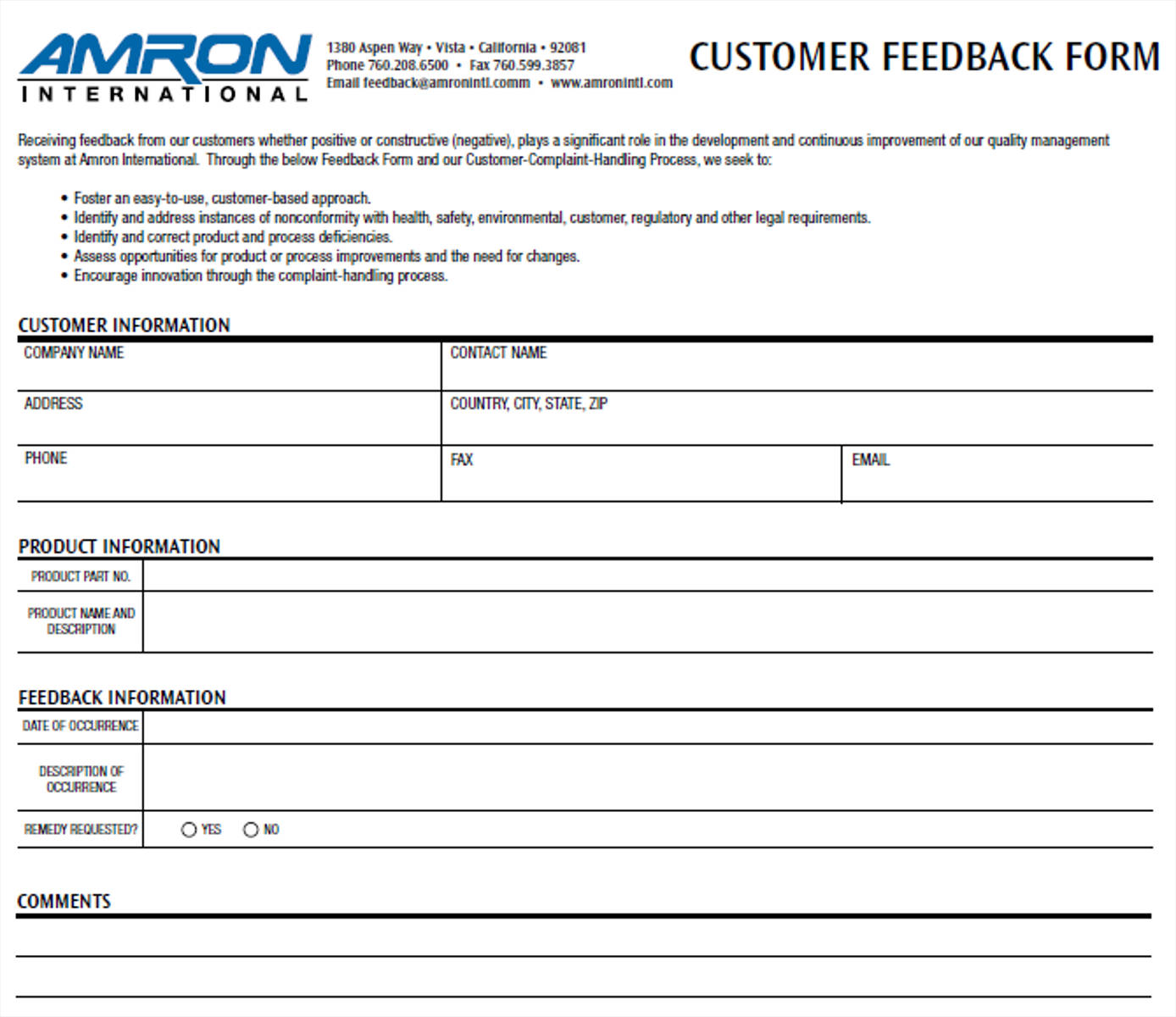 FREE 13+ Business Feedback Forms in PDF | MS Word