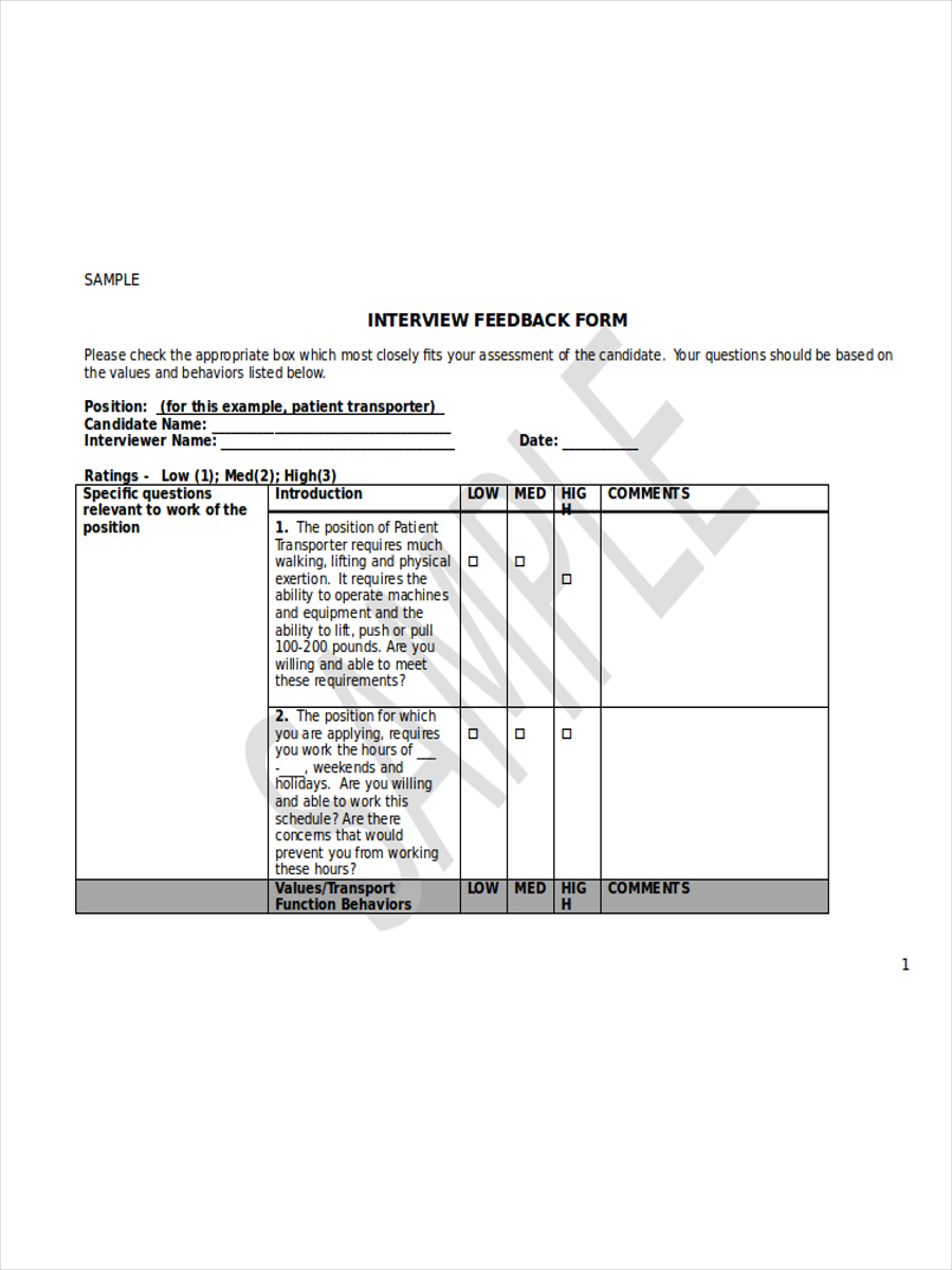 FREE 40 Interview Forms In MS Word PDF Excel